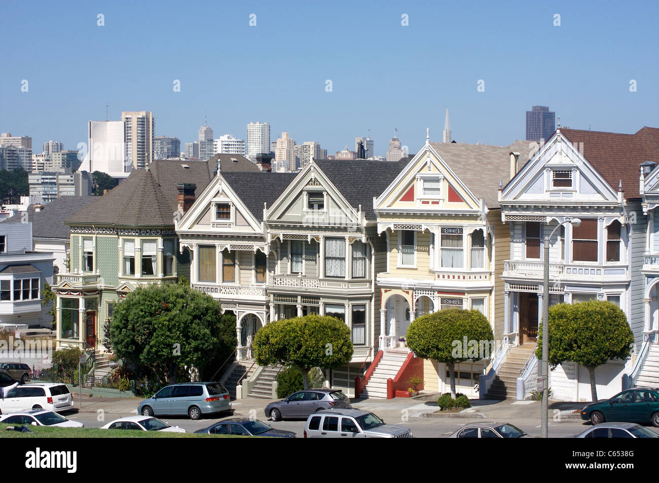 The Painted Ladies Victorian houses in San Francisco, California Stock ...