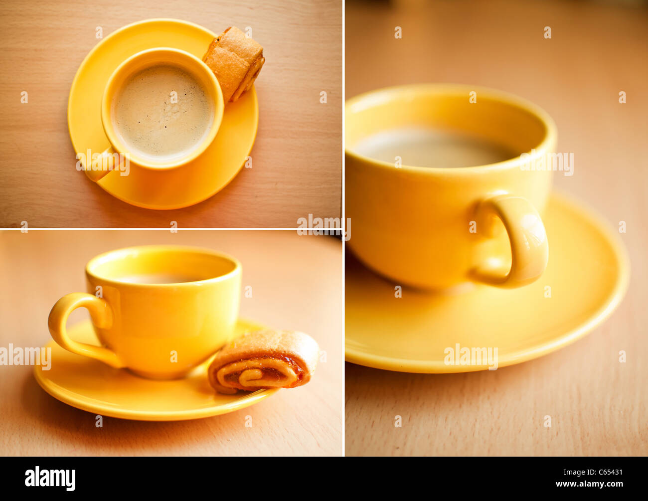 Yellow cup and saucer hi-res stock photography and images - Alamy