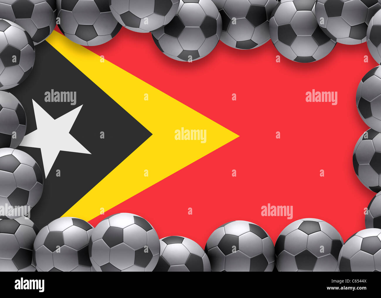 Flag of East Timor Timor-Leste football soccer Stock Photo - Alamy