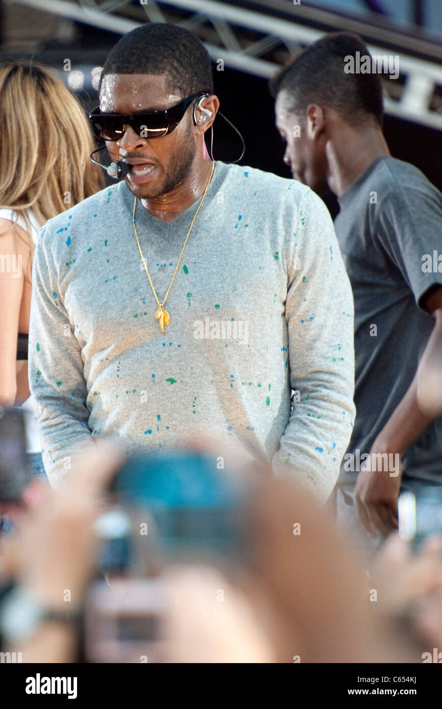 Usher on stage for Good Morning America GMA Summer Concert Series with ...