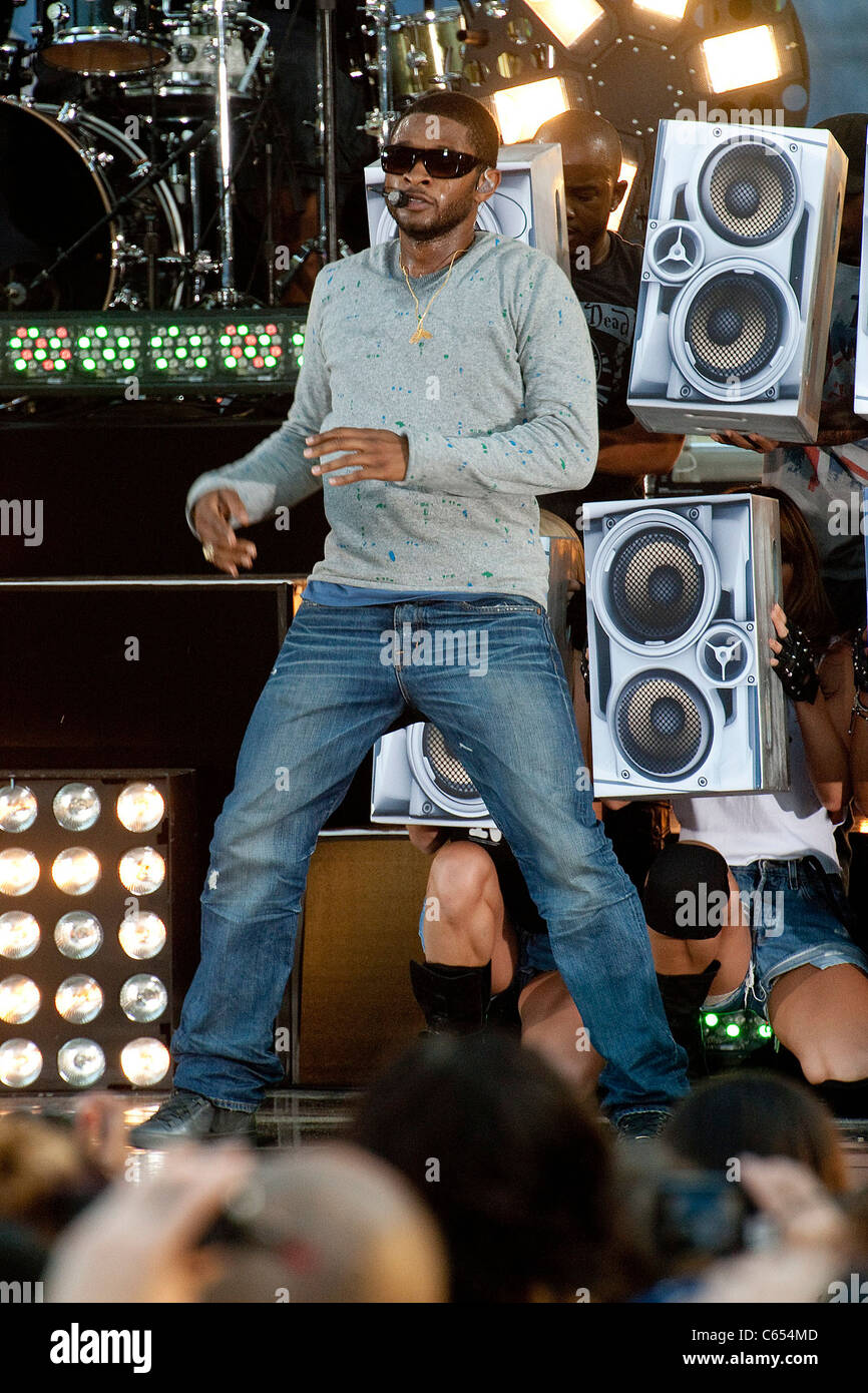 Usher on stage for Good Morning America GMA Summer Concert Series with ...