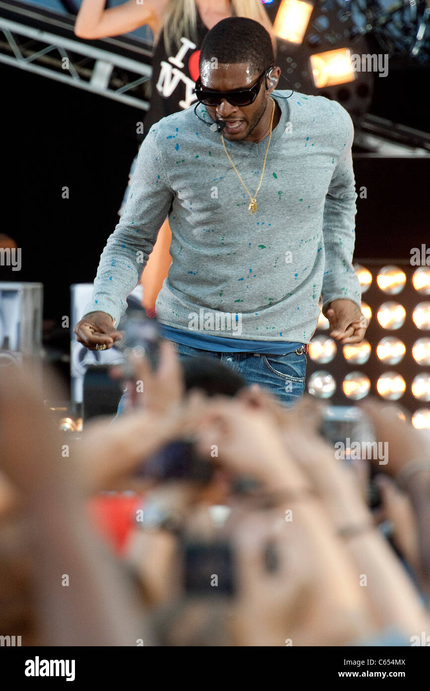 Usher on stage for Good Morning America GMA Summer Concert Series with ...