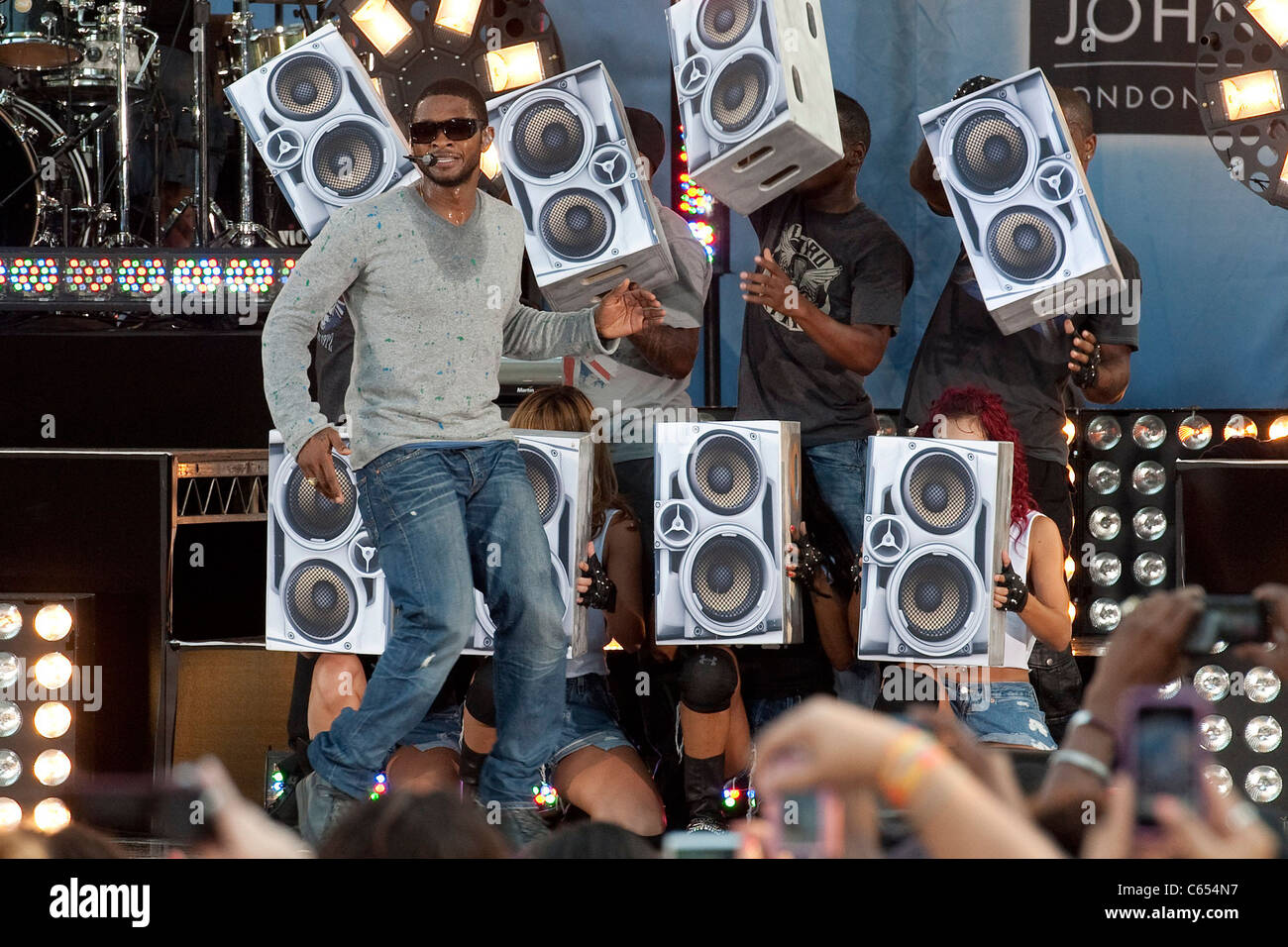 Usher on stage for Good Morning America GMA Summer Concert Series with ...