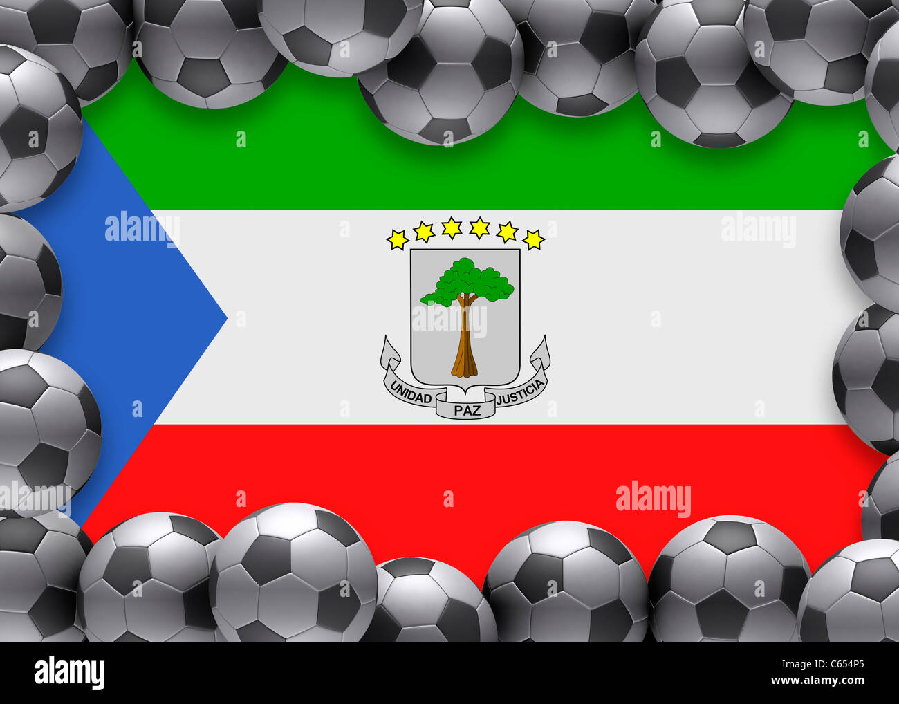 Flag of Equatorial Guinea football soccer Stock Photo - Alamy