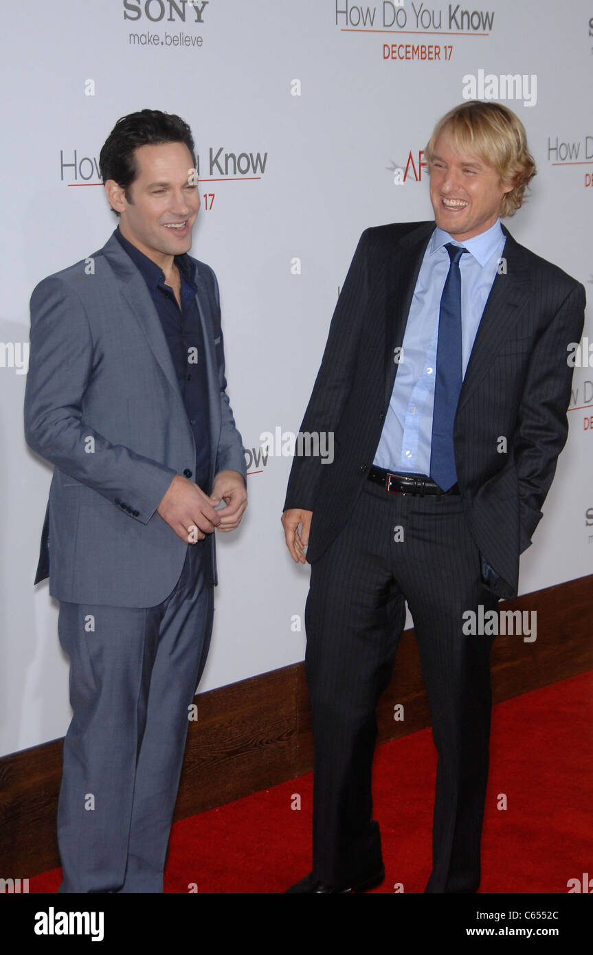 Paul Rudd, Owen Wilson at arrivals for HOW DO YOU KNOW Premiere ...