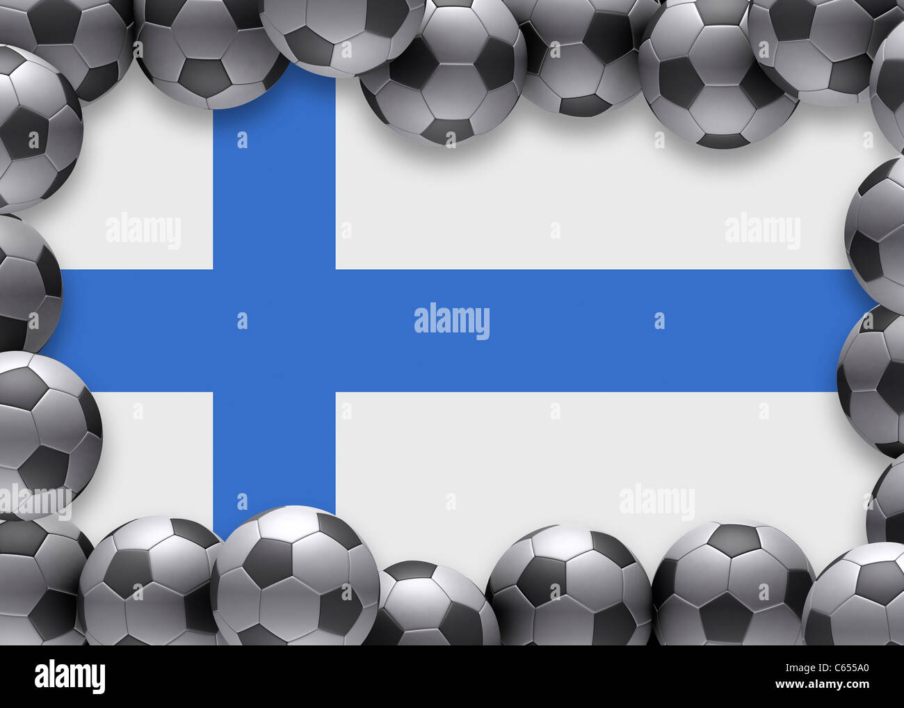 Flag of Finland football soccer Stock Photo - Alamy