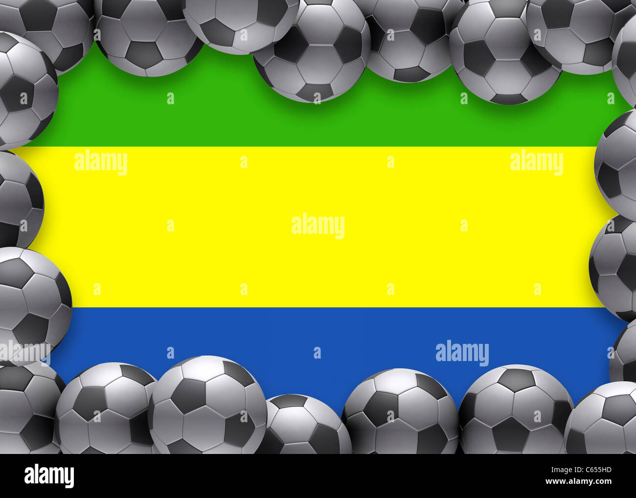 Flag of Gabon football soccer Stock Photo - Alamy