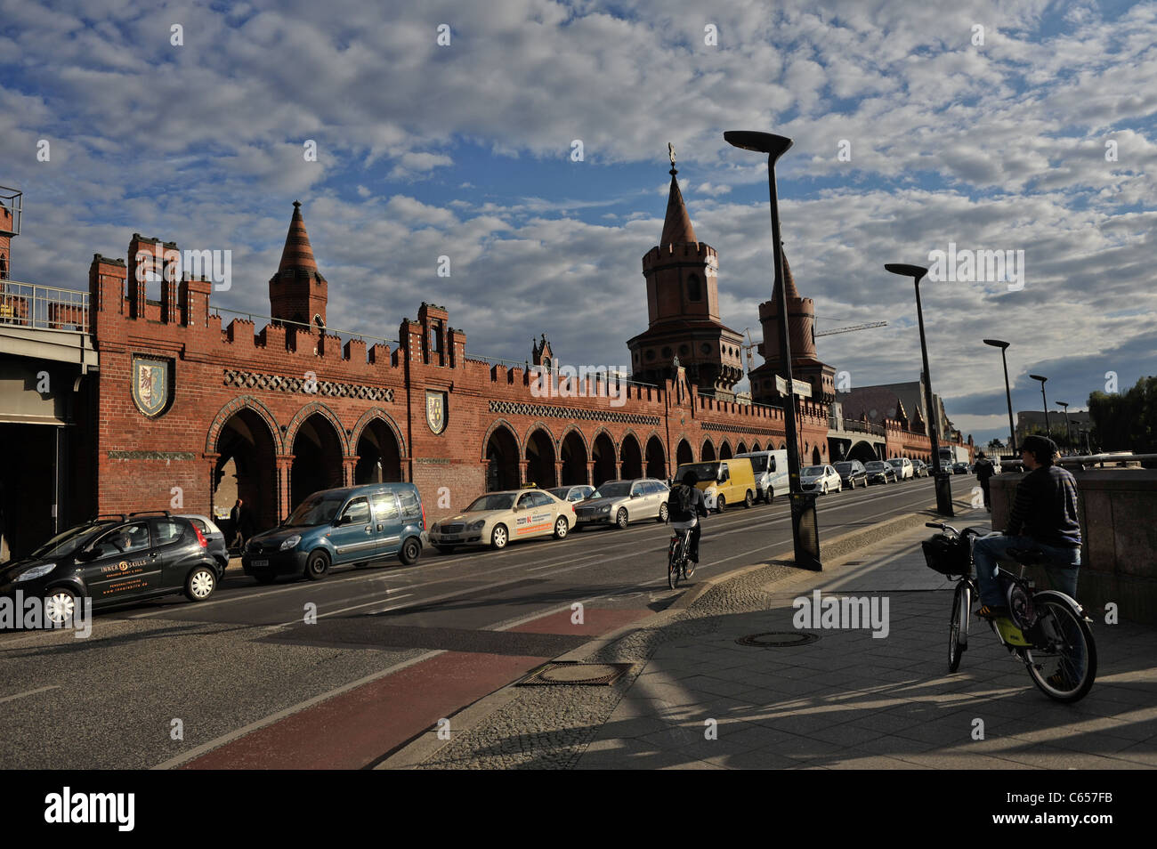 Oberbaumbruecke bridge across the Spree river in Berlin, Germany Stock ...
