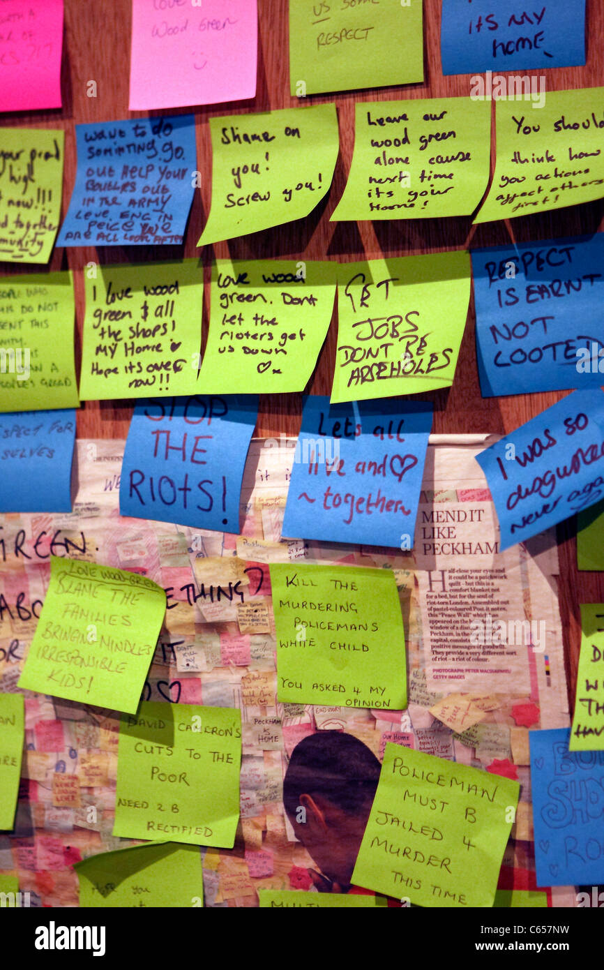 Messages left on a graffiti board at the Body sHOP STORE IN wOOD gREEN ...