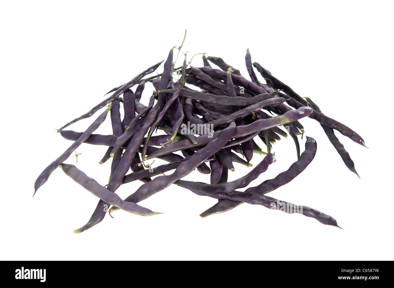Bunch of violet beans on white Stock Photo - Alamy