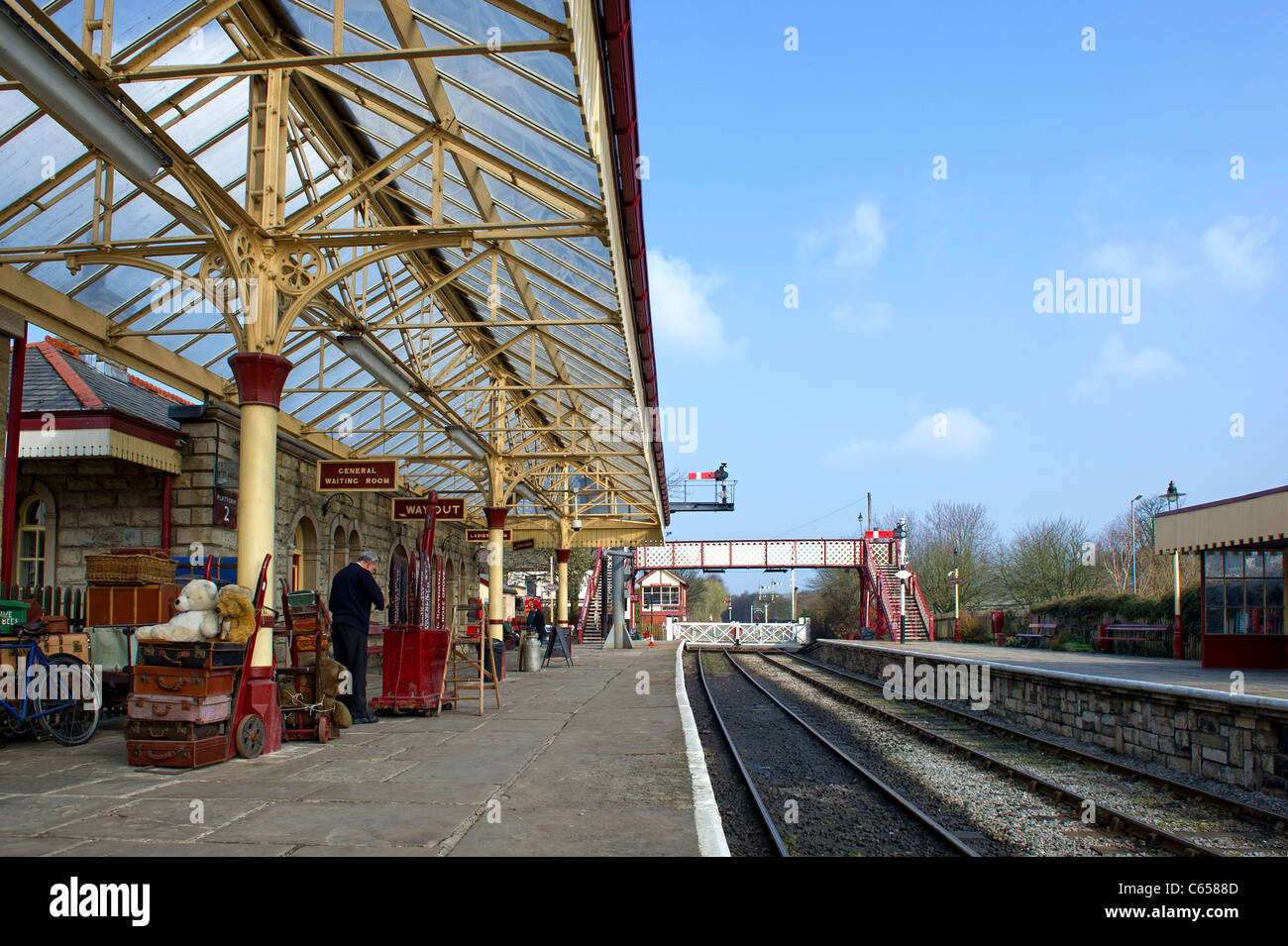 Platform at Ramsbottom Station on the East Lancs Railway Stock Photo ...