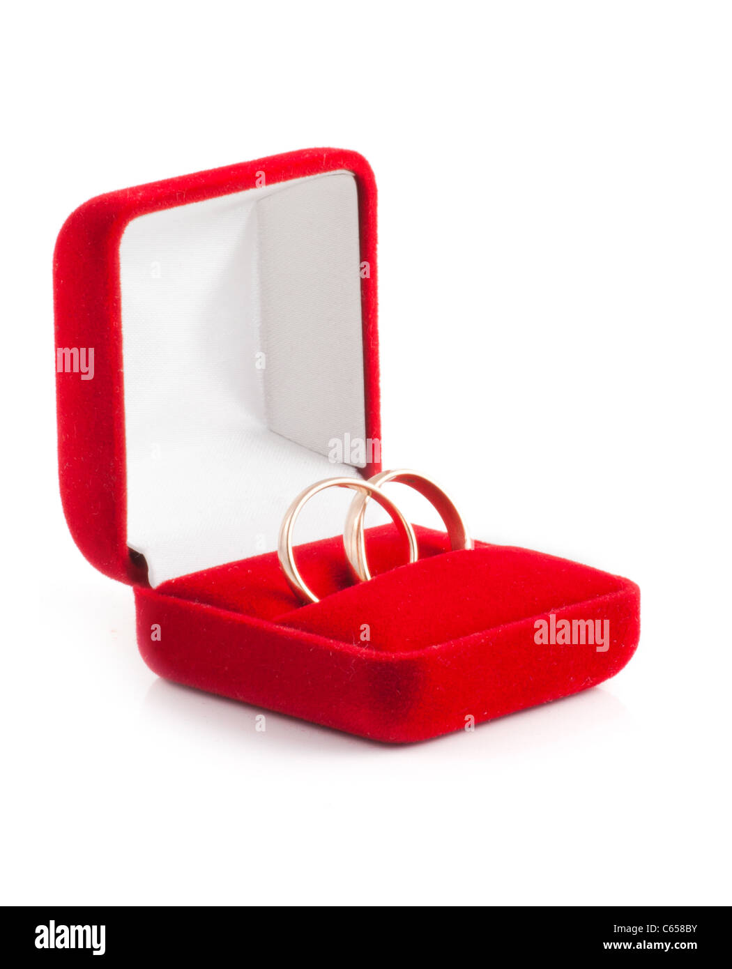 Wedding rings white box Cut Out Stock Images & Pictures - Alamy