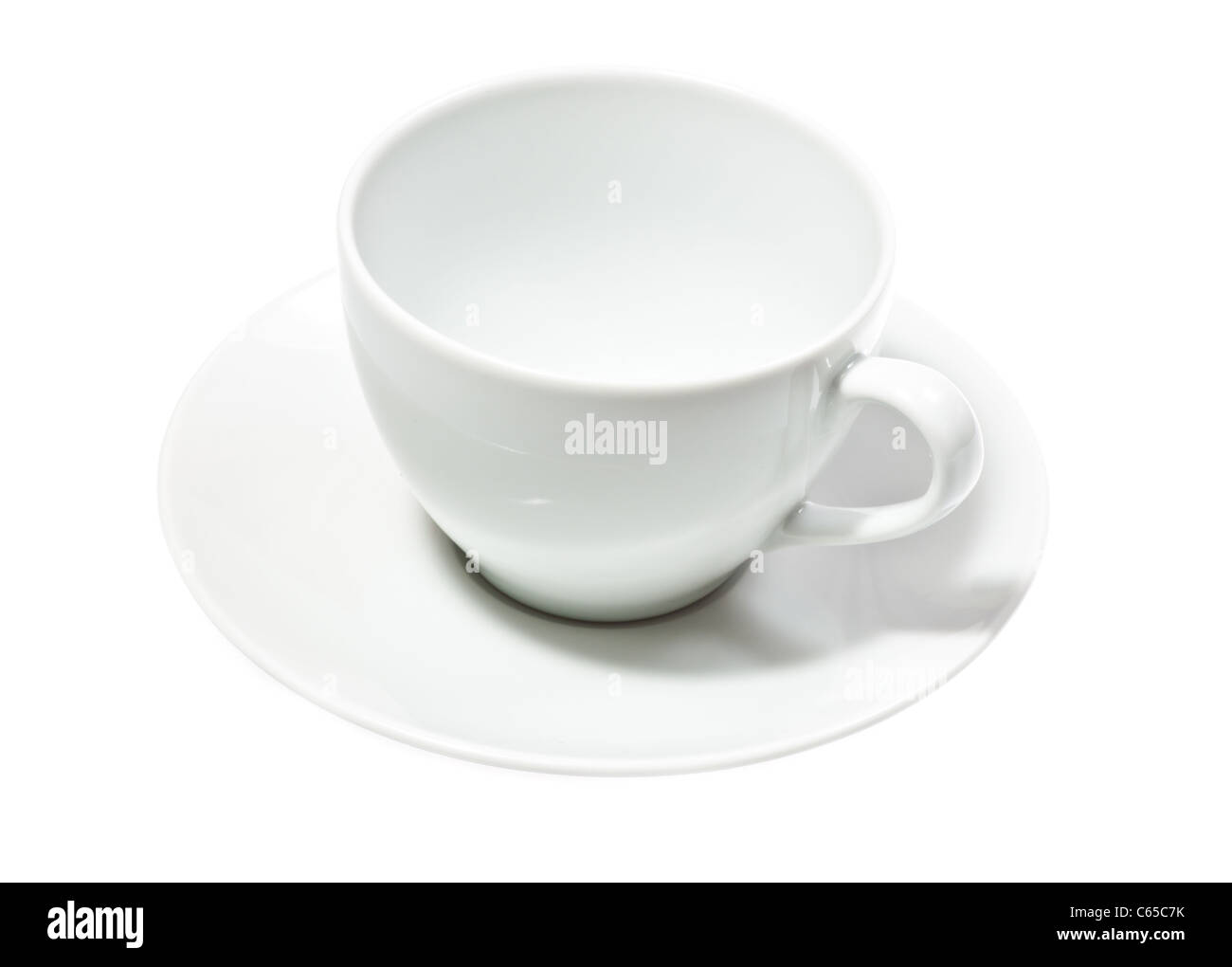 White empty cup isolated on white Stock Photo - Alamy