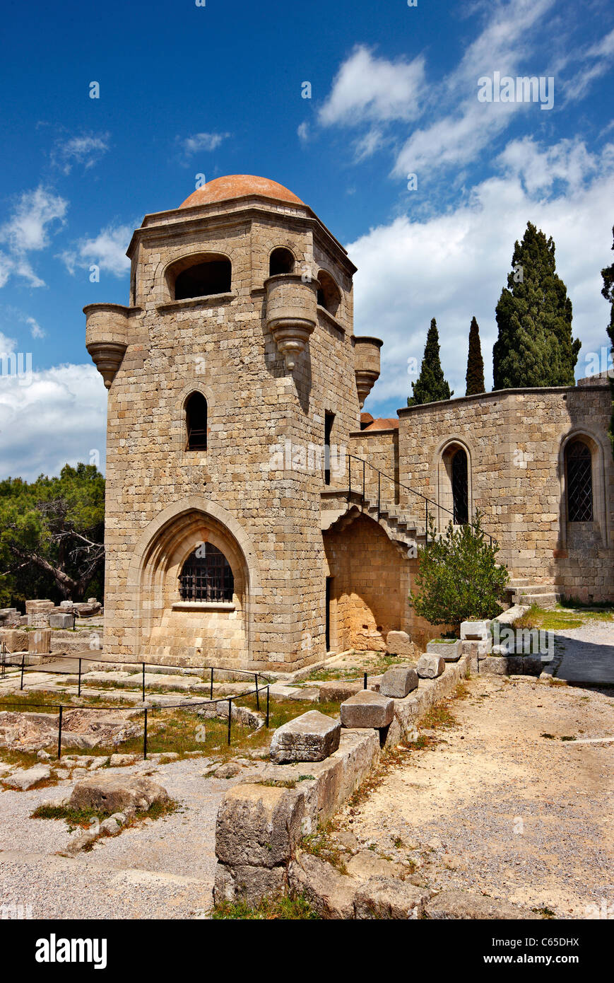 Partial view of the monastery of Filerimos, close to Trianta village ...