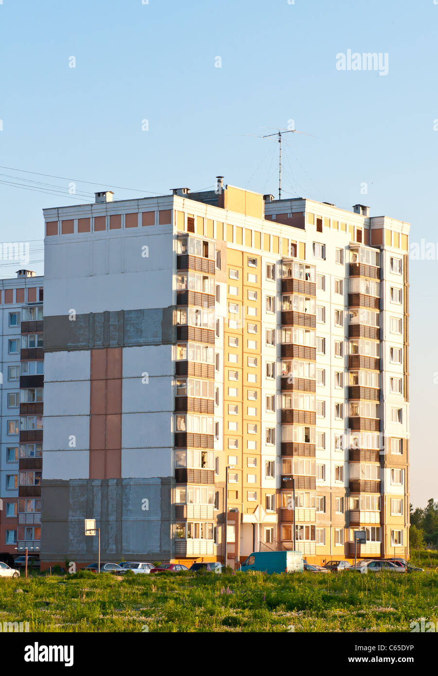High resolution image. Facade of the modern high house Stock Photo - Alamy