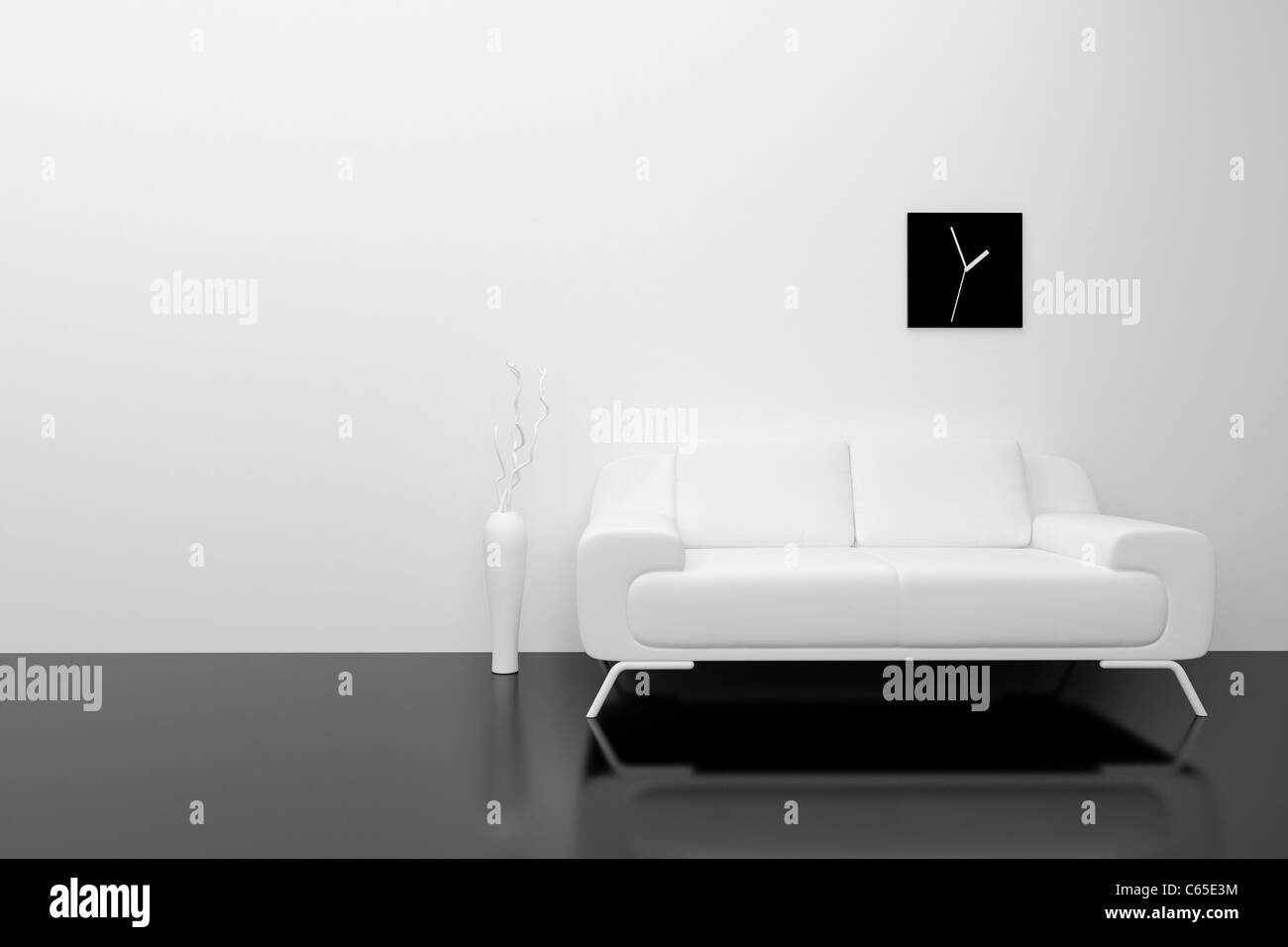 High resolution image. 3d rendered illustration. Interior of the modern ...