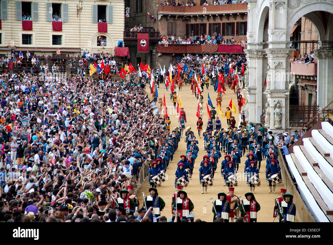 Palio di Siena 2011, July 2. Horse race: historical reenactment and ...