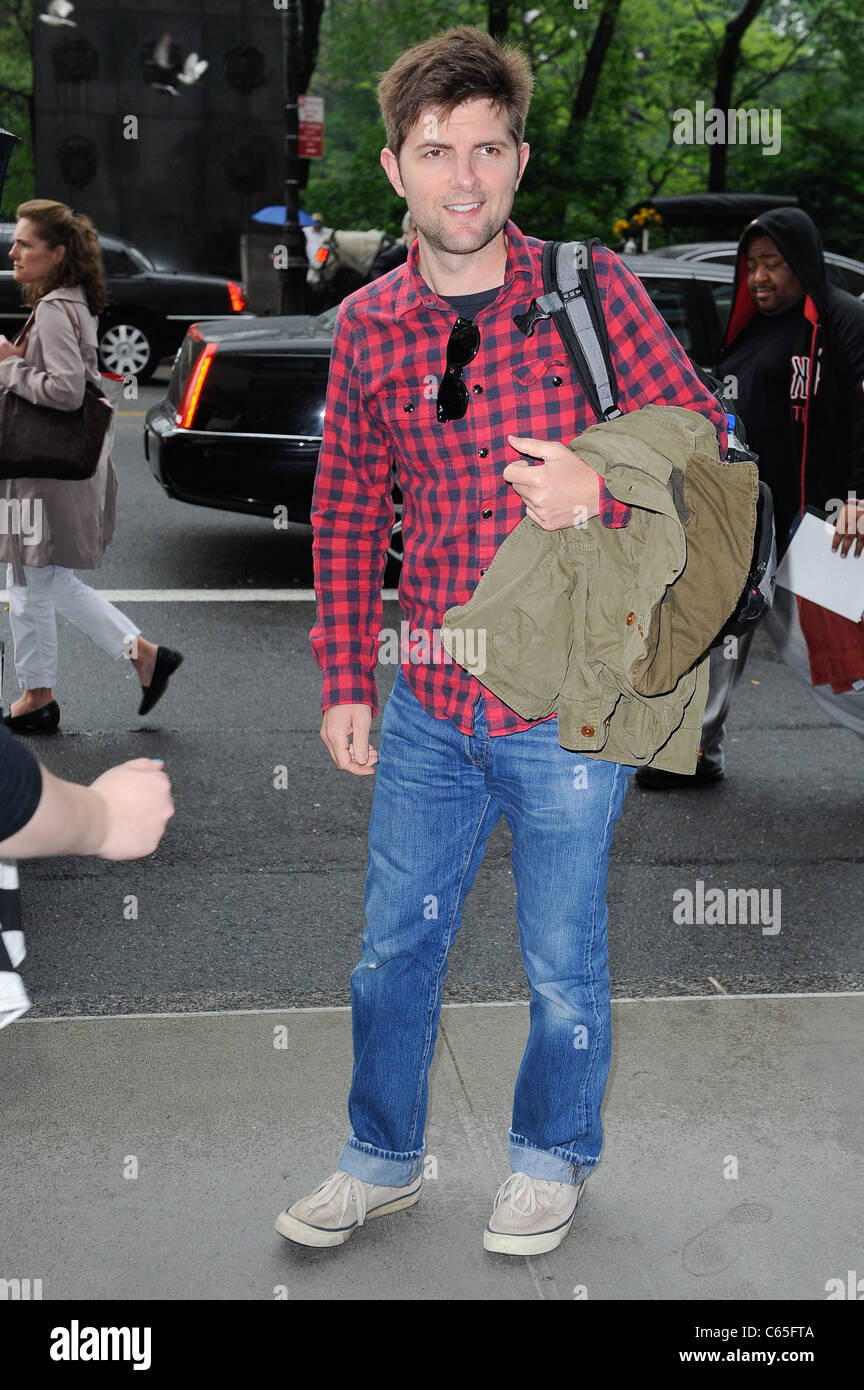 Adam Scott, enters a Midtown Manhattan hotel out and about for ...
