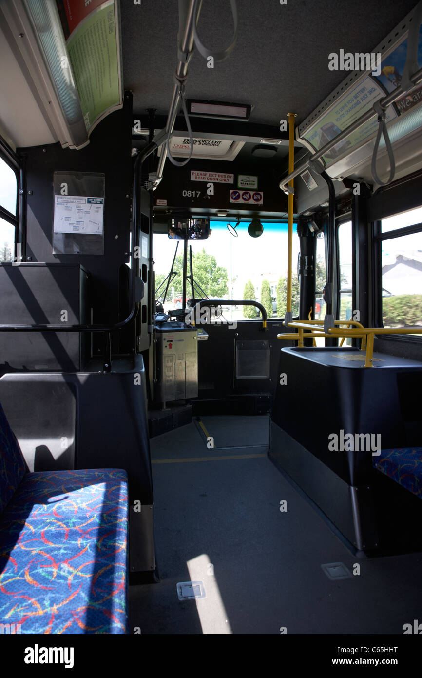 on board Saskatoon transit bus Saskatchewan Canada Stock Photo - Alamy