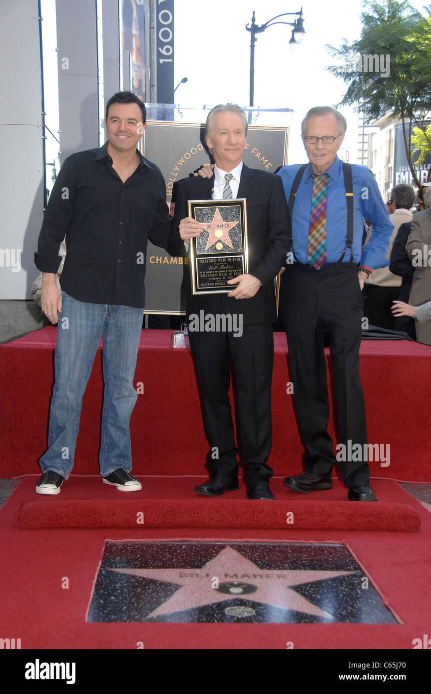 Seth MacFarlane, Bill Maher, Larry King at the induction ceremony for ...