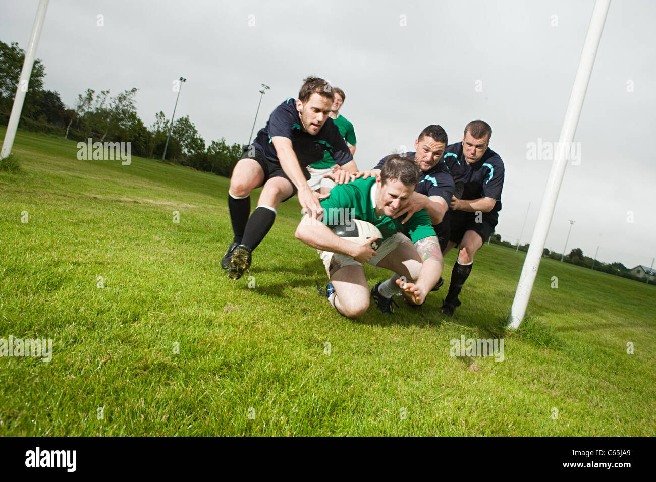 Rugby game in action Stock Photo - Alamy