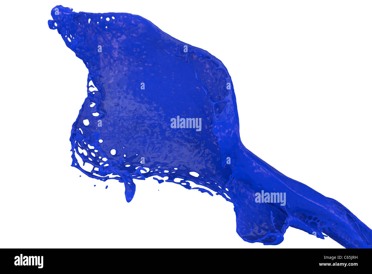 dark blue color splash, isolated on white background Stock Photo - Alamy