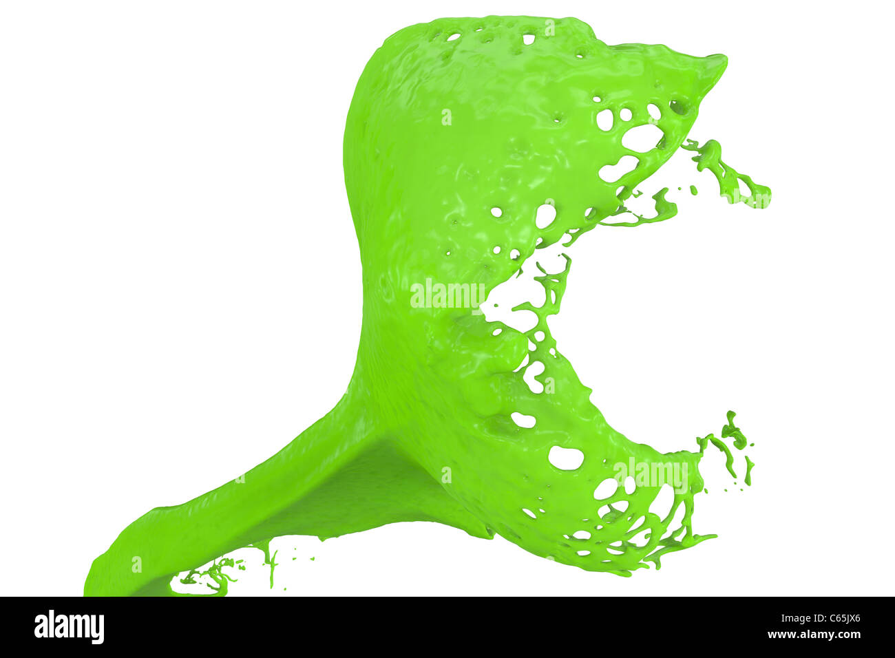 green color splash, isolated on white background Stock Photo - Alamy