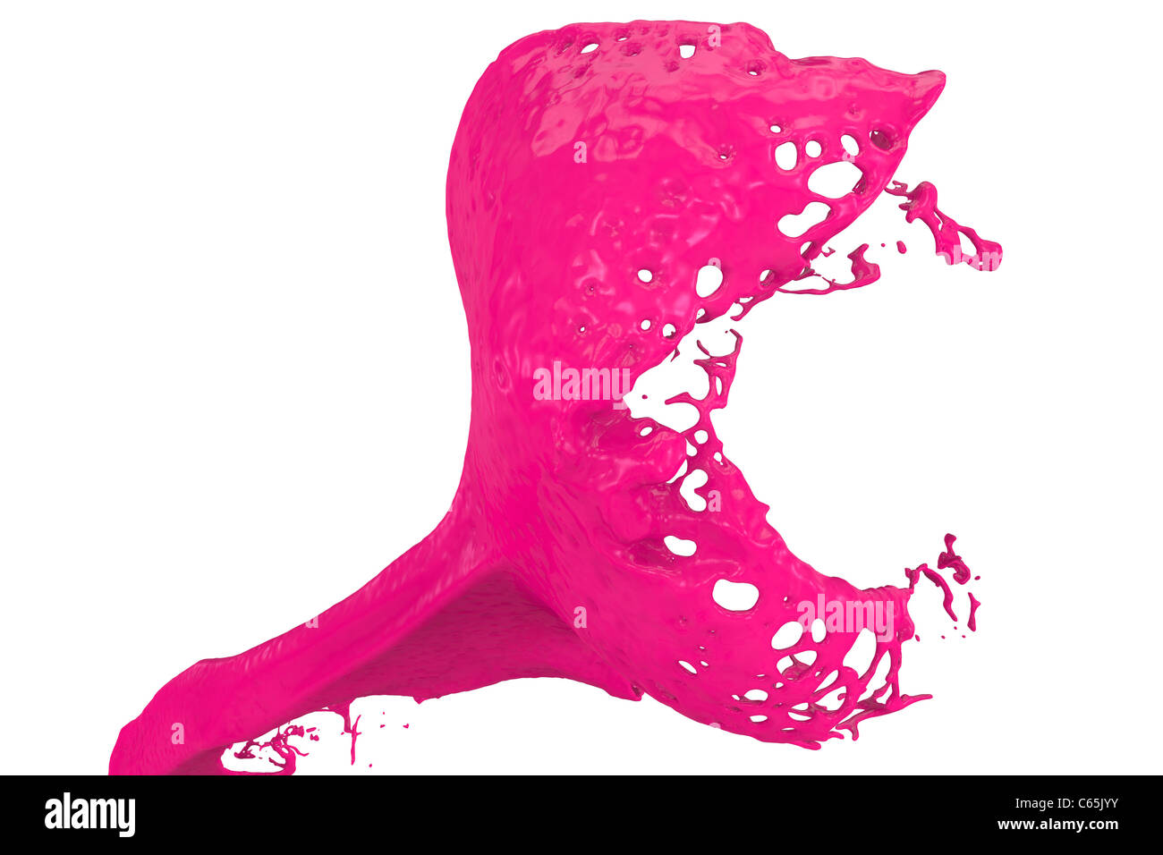 pink color splash, isolated on white background Stock Photo - Alamy