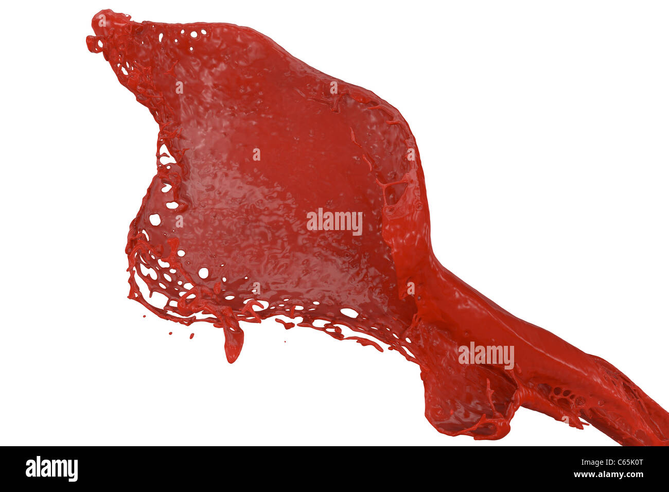 red color splash, isolated on white background Stock Photo - Alamy