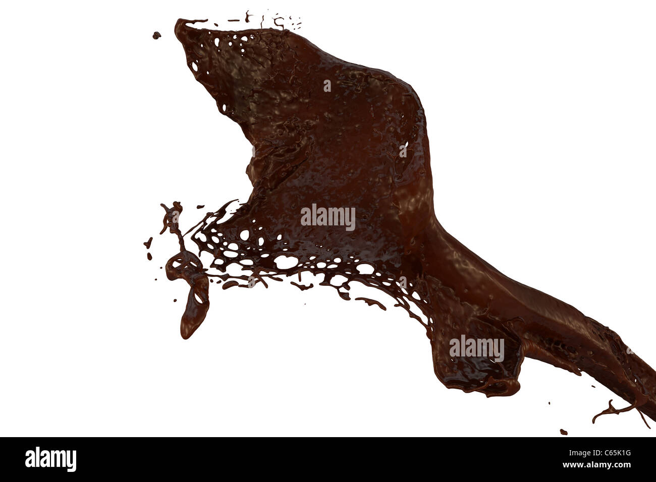 splashing chocolate isolated on white background Stock Photo - Alamy