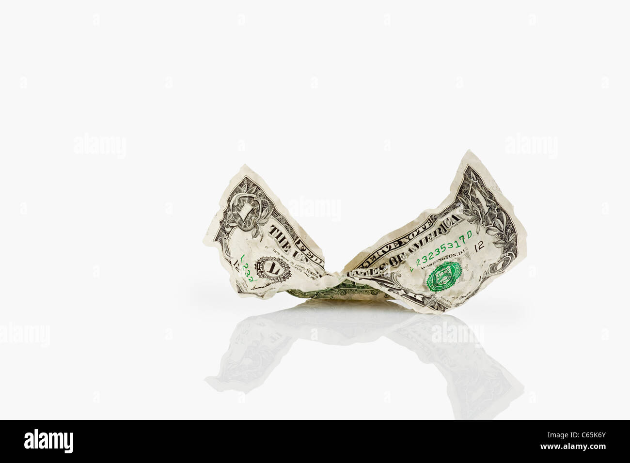Crumpled dollar bill Stock Photo - Alamy