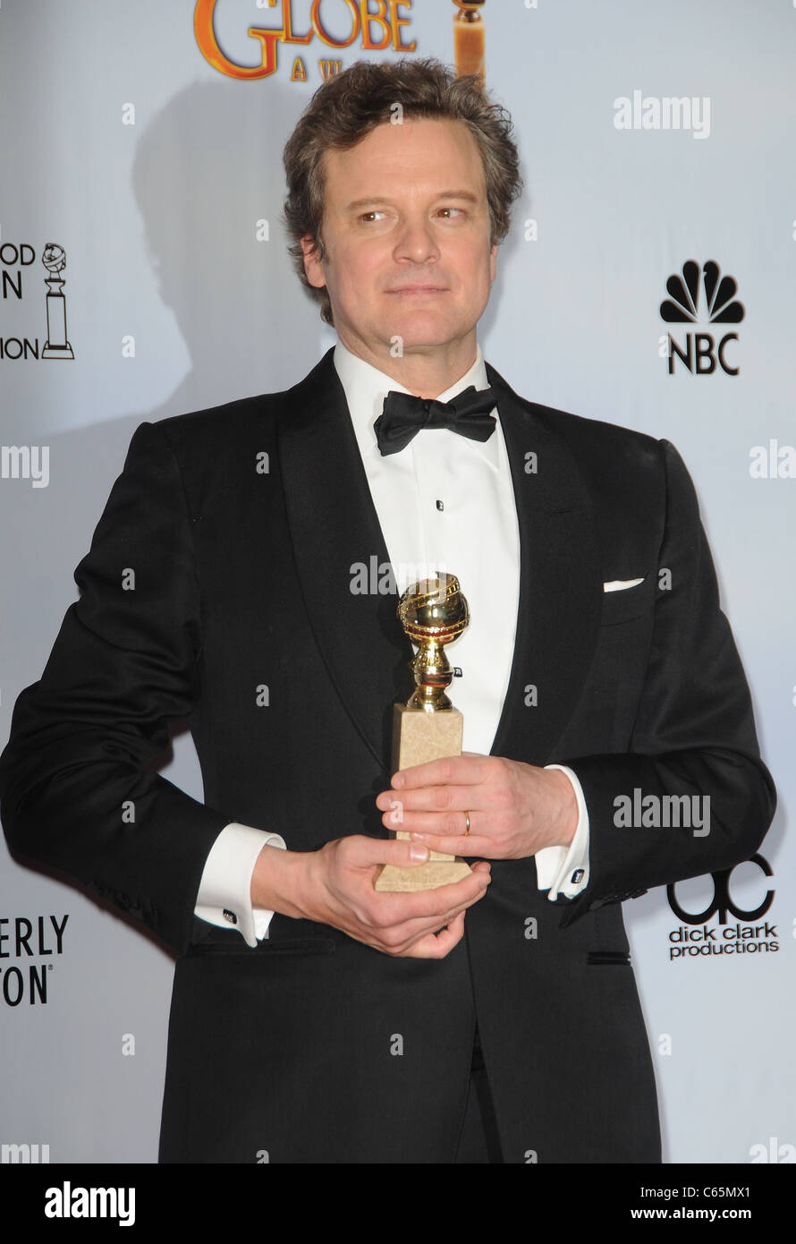 Colin Firth in the press room for The Hollywood Foreign Press ...