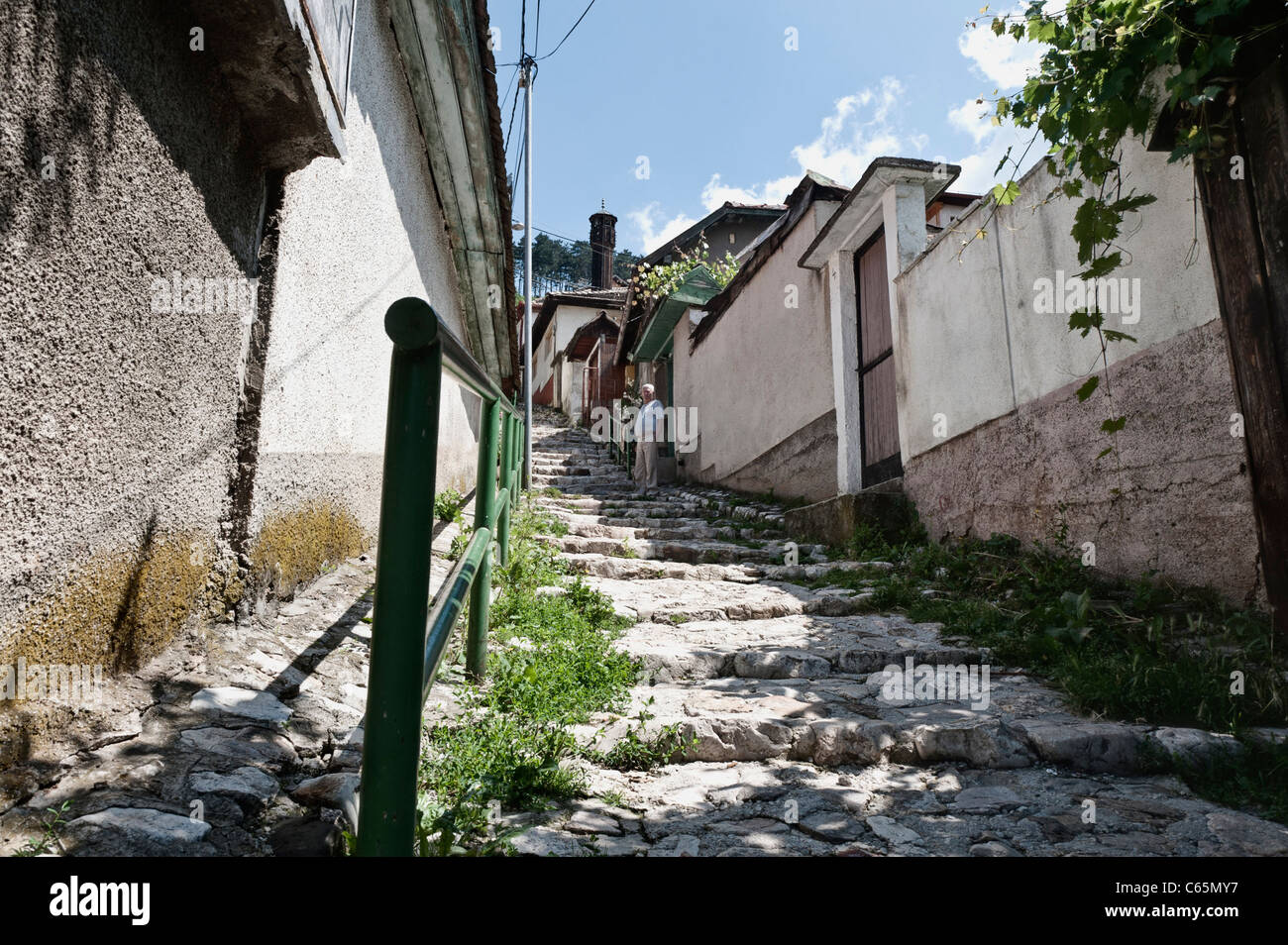 An old street (mahala) in Vratnik, old part of Sarajevo. Bosnia and ...