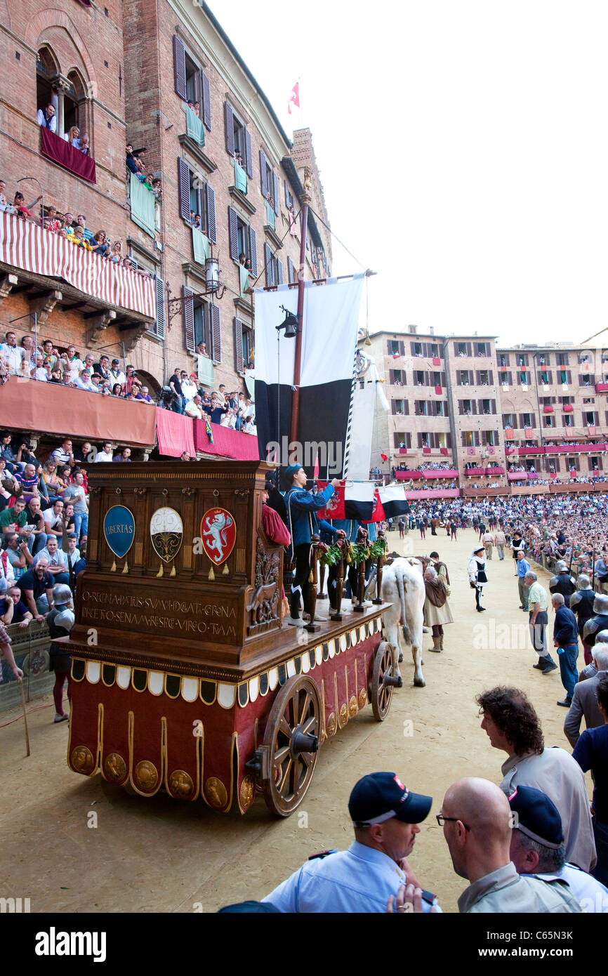 Palio di Siena 2011, July 2. Horse race in Piazza del Campo, Palio ...