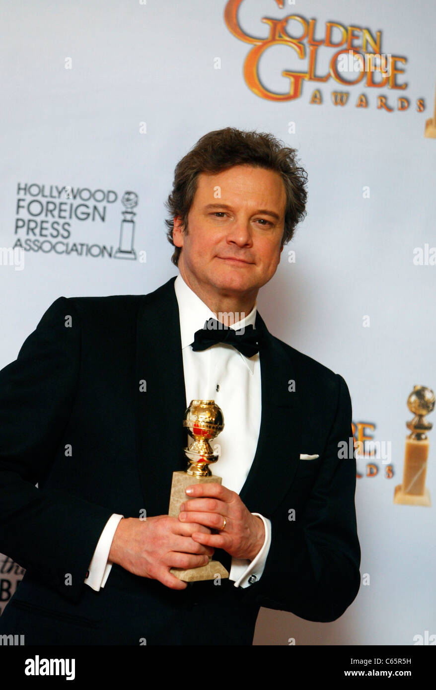 Colin Firth in the press room for The Hollywood Foreign Press ...