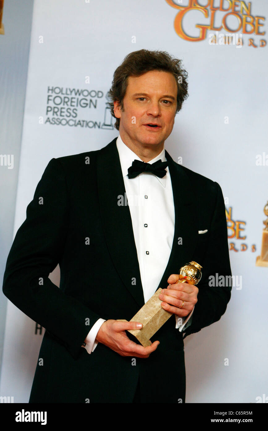 Colin Firth in the press room for The Hollywood Foreign Press ...