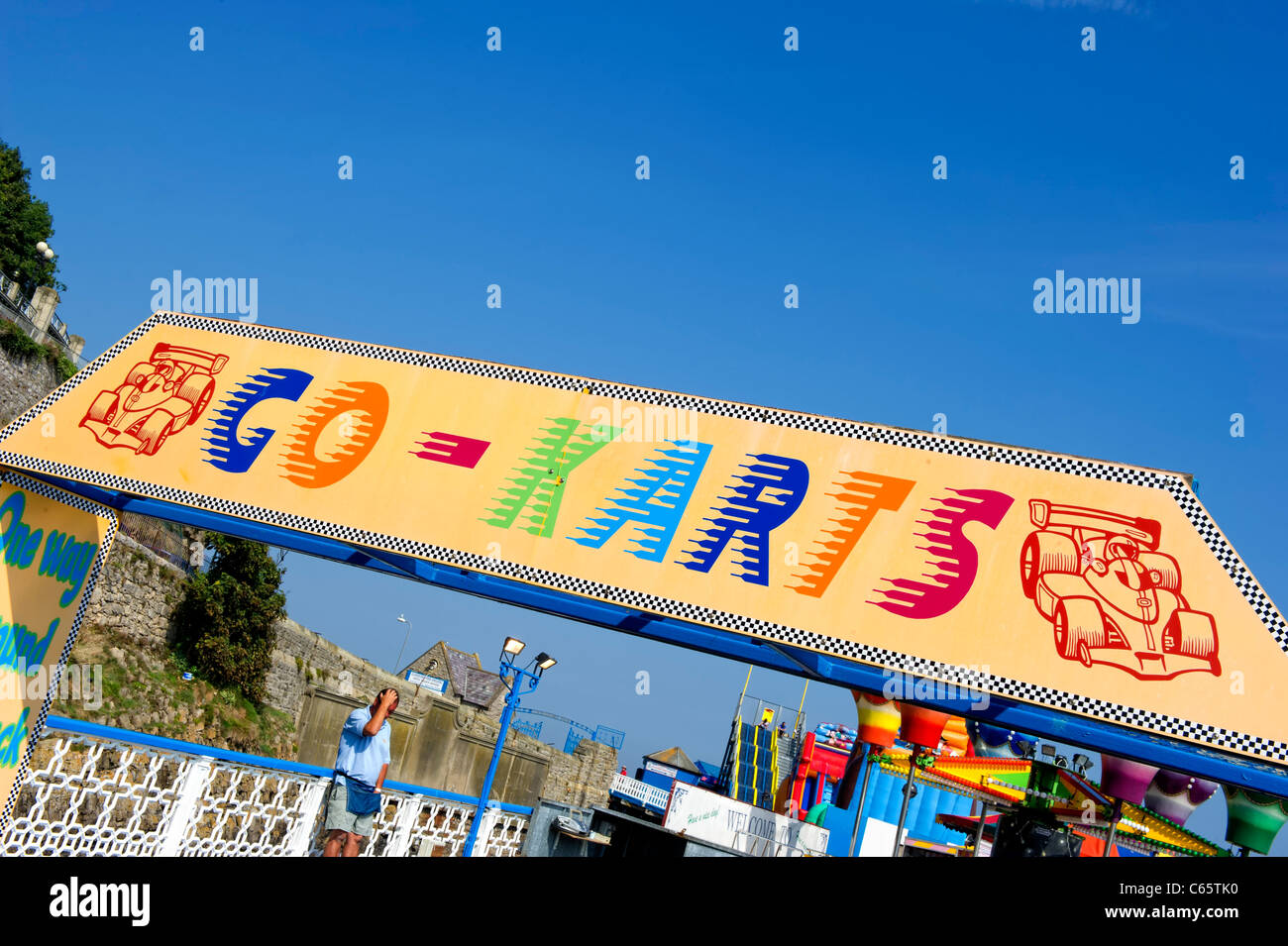 Go Karts on Llandudno Pier Stock Photo - Alamy