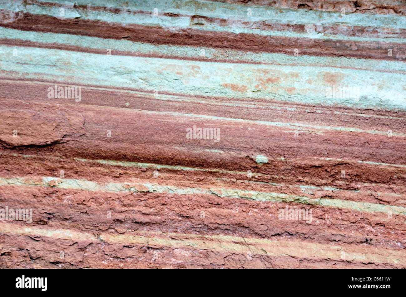 Layers of sedimentary rock on a canyon wall in Capitol Reef National ...