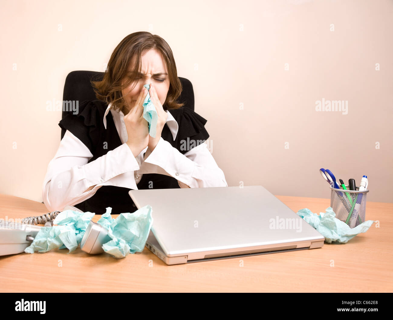 Young businesswoman crying at the office Stock Photo - Alamy
