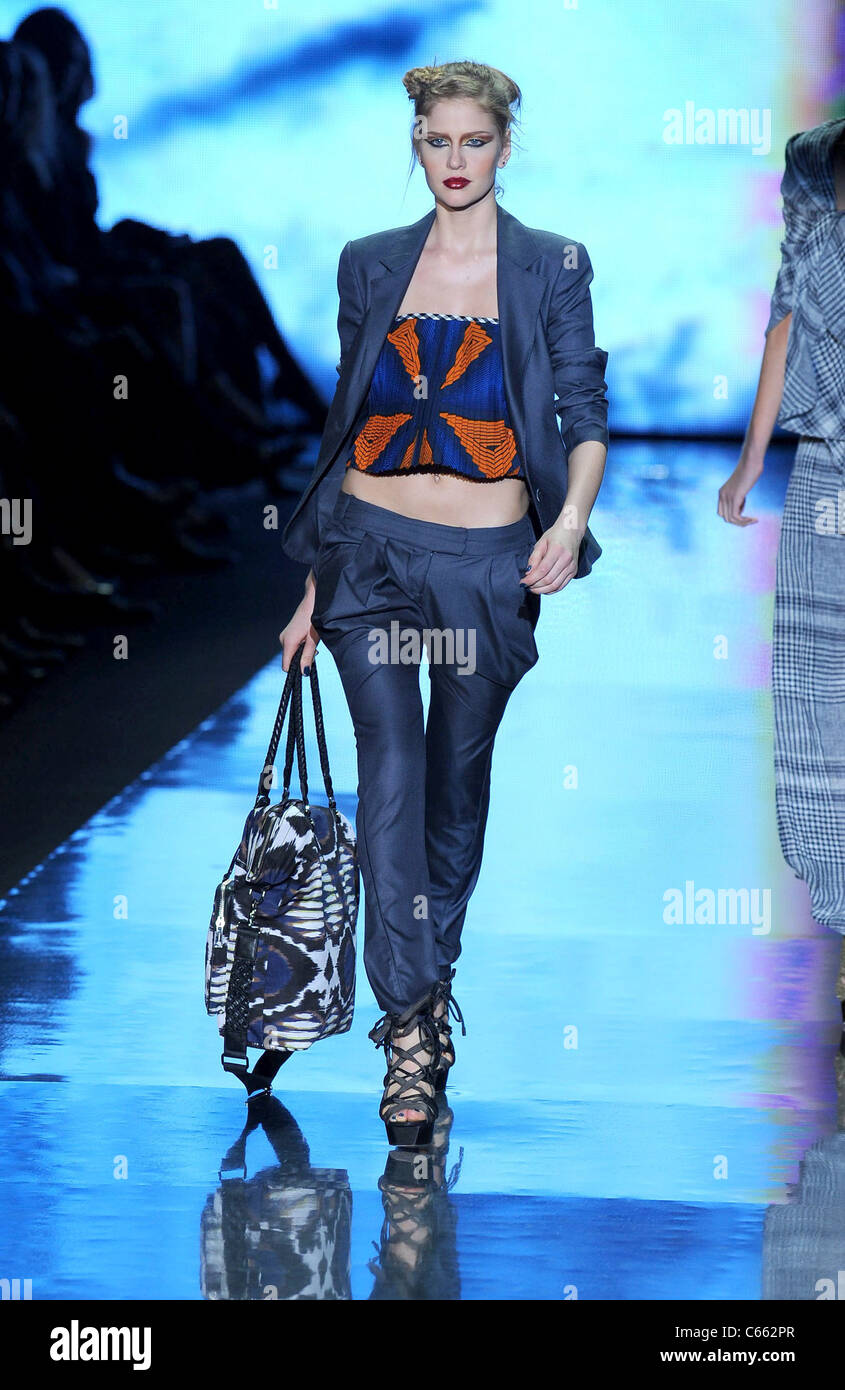 Runway model on the runway for L.A.M.B. Spring/Summer 2011 Fashion ...