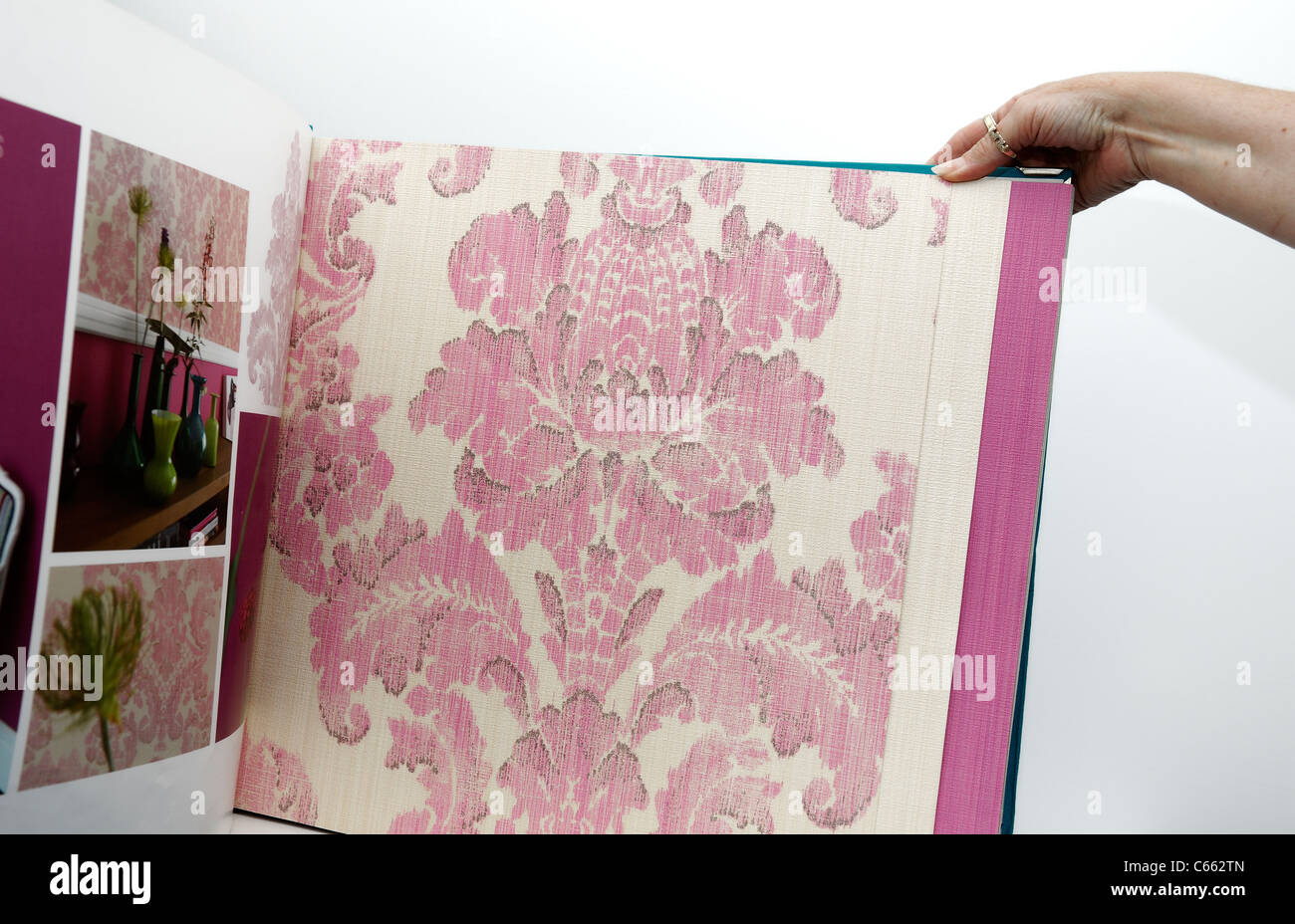 wallpaper sample book england uk Stock Photo - Alamy