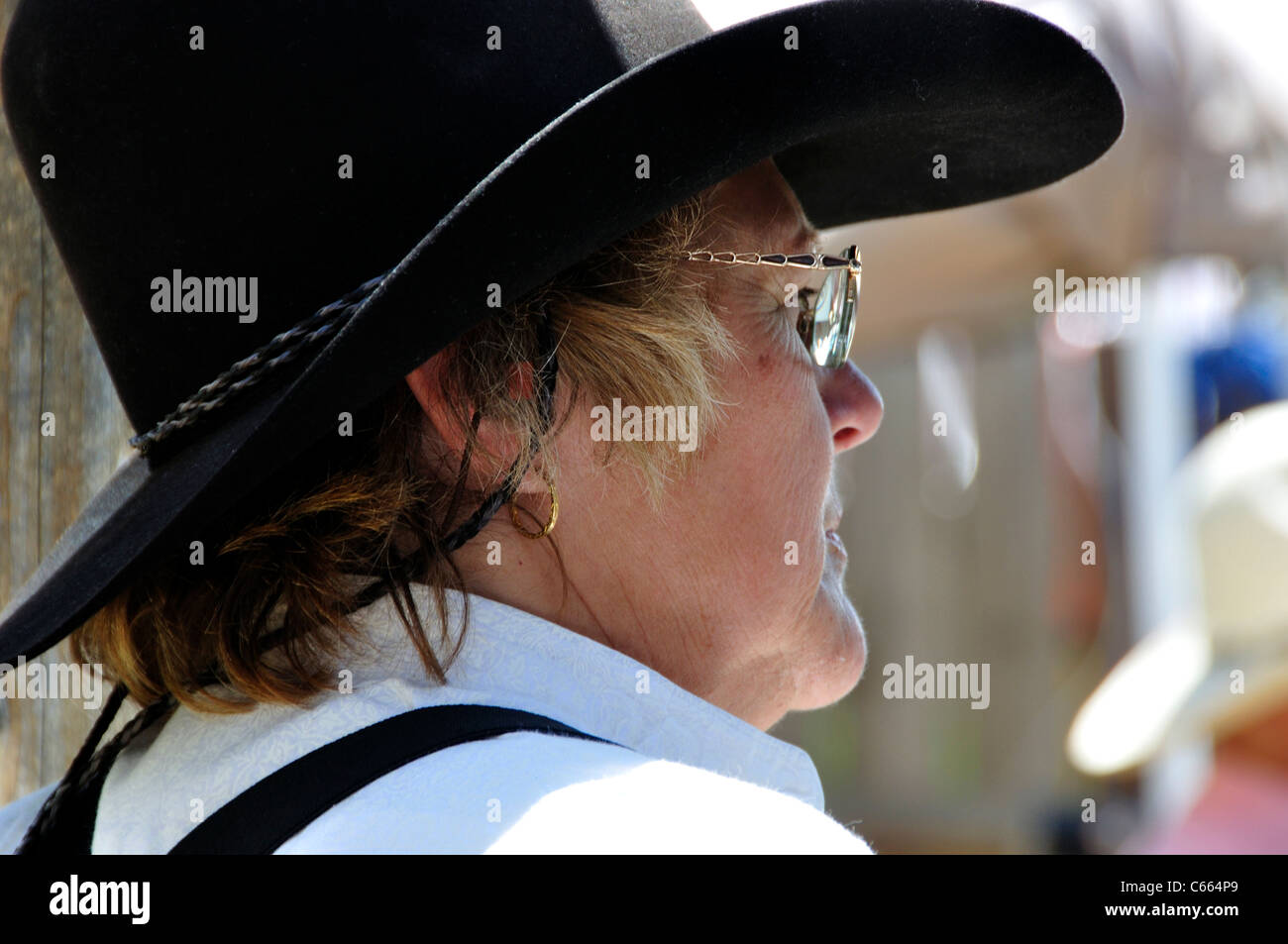 Contestants at a fast draw competition during Pioneer Day in Idaho City ...