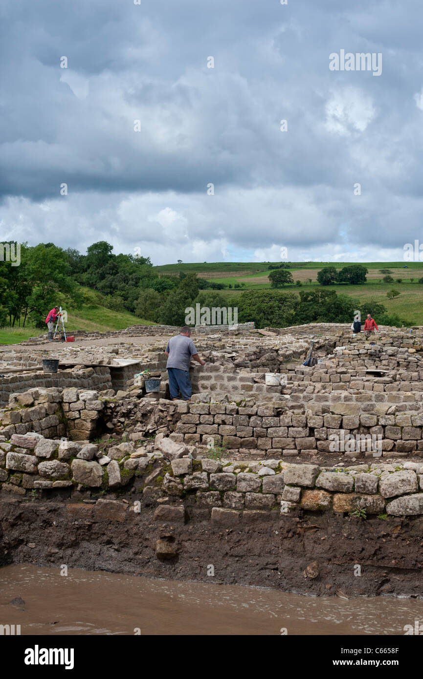 Vindolanda Roman Fort, archaeological excavations Stock Photo - Alamy