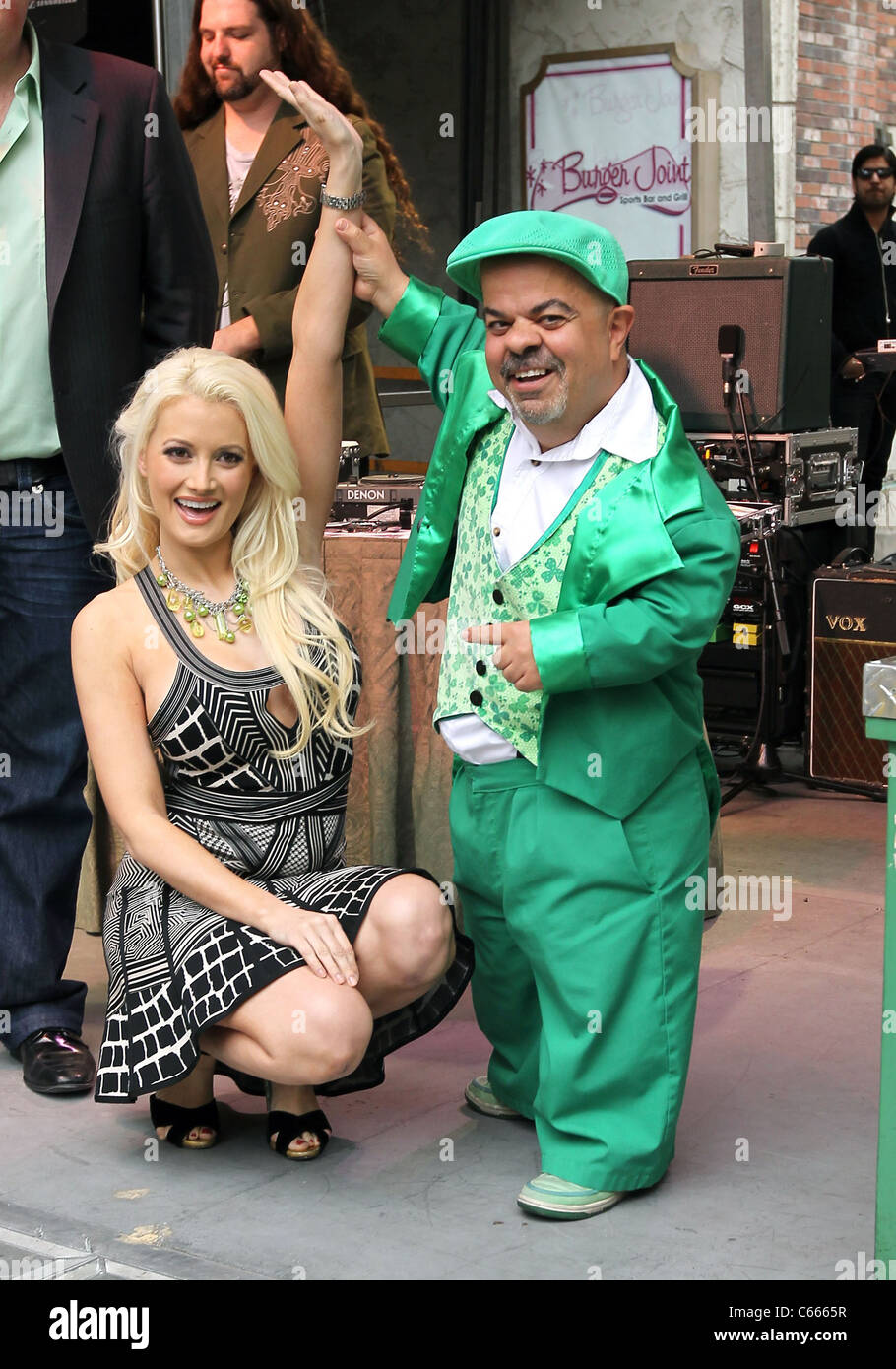 Holly Madison, Lucky the Leprechaun at a public appearance for St ...
