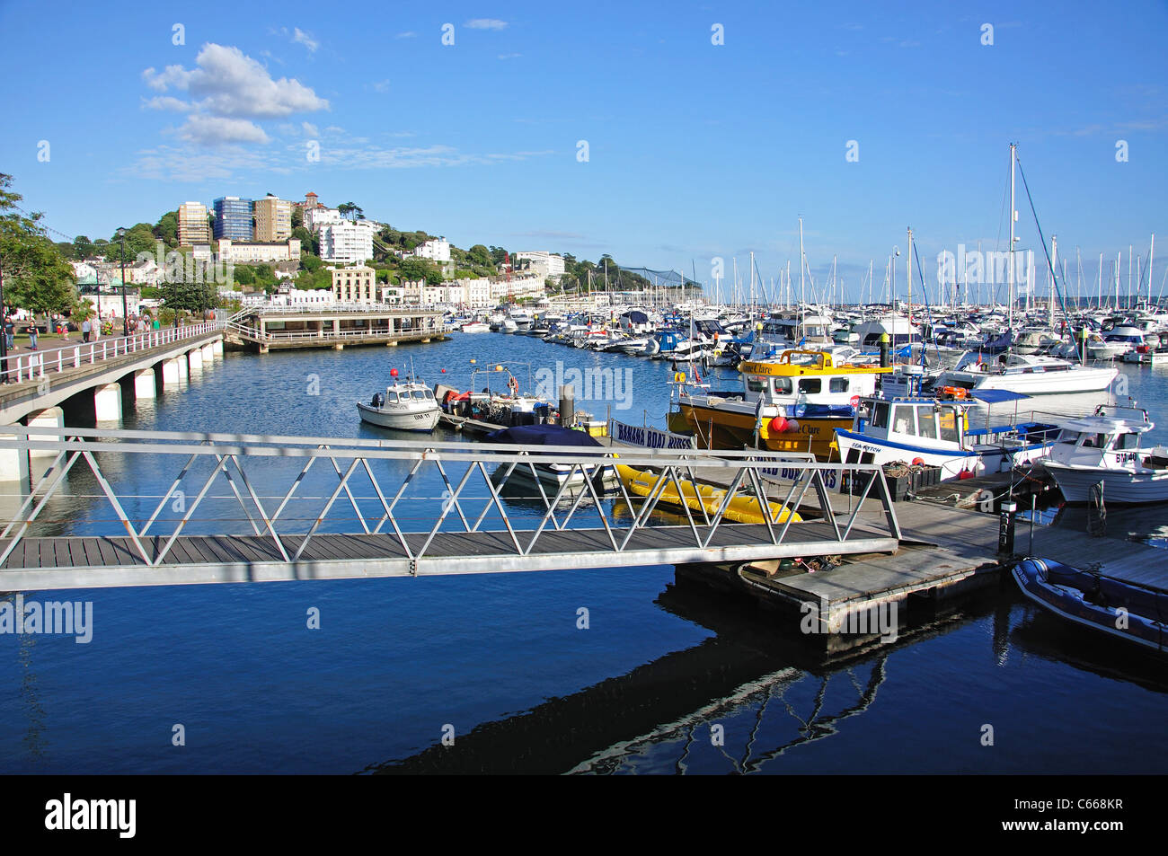 View of marina from Torquay Pier, Torquay, Tor Bay, Devon, England ...