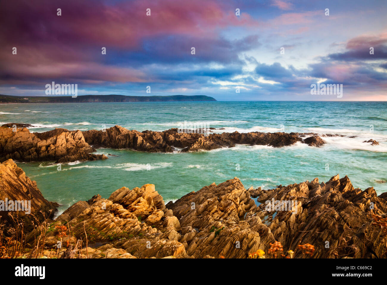 Woolacombe sunset hi-res stock photography and images - Alamy