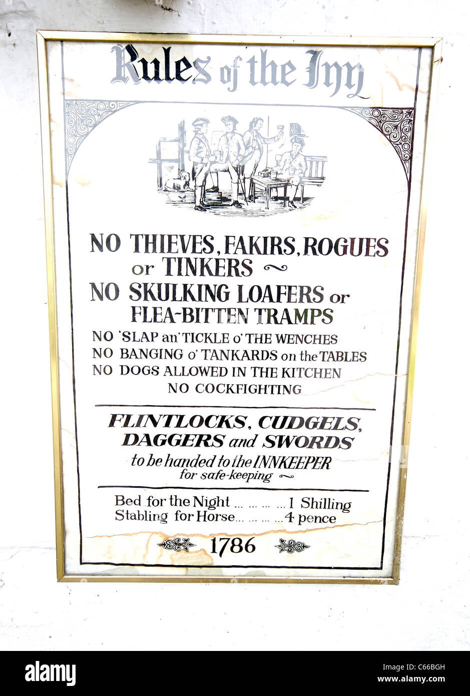 rules of the inn Stock Photo - Alamy