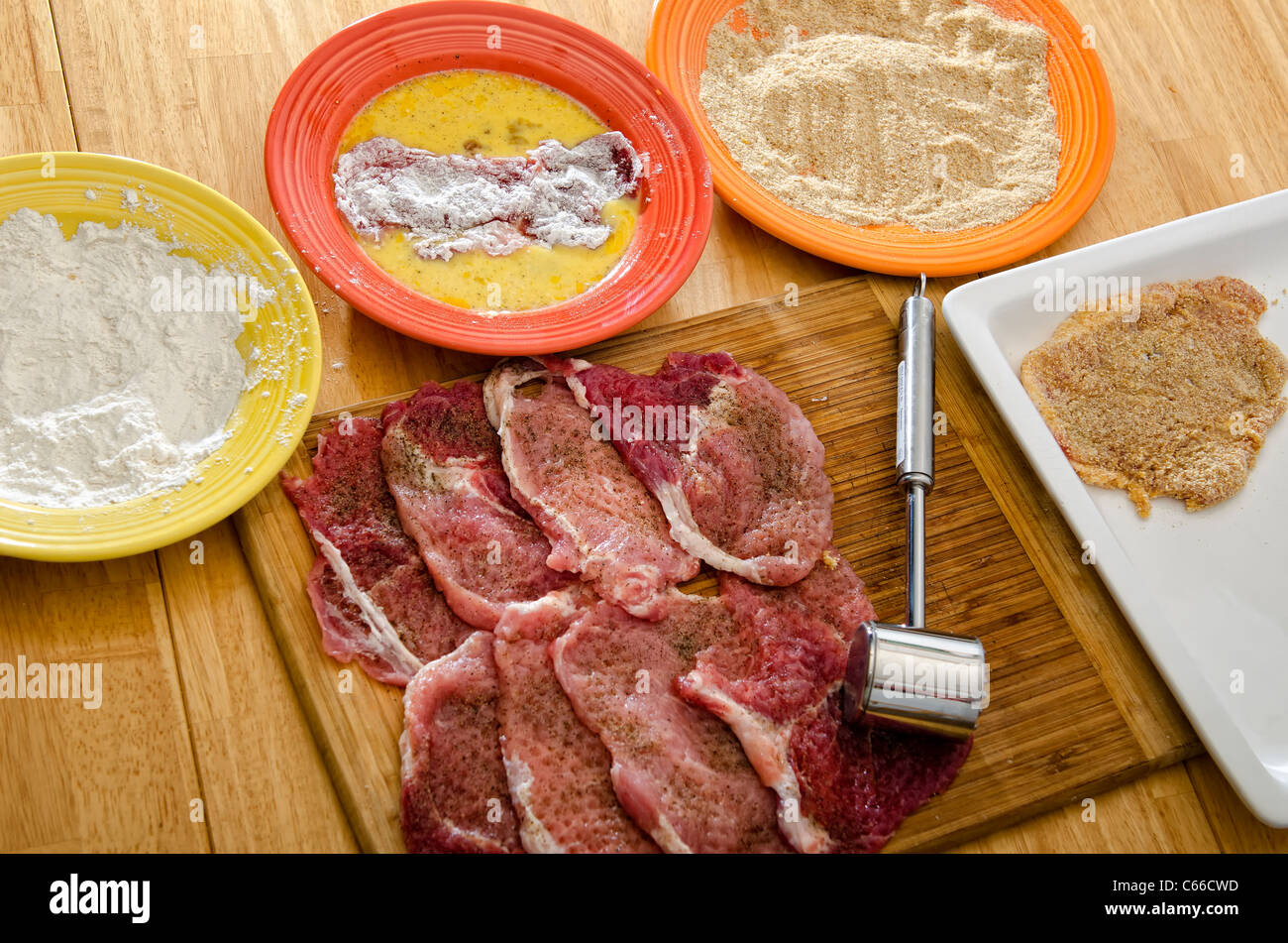 How to cook Schnitzel Stock Photo - Alamy