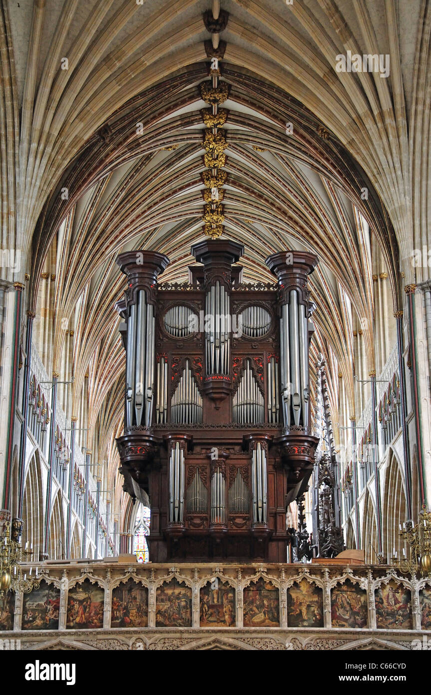 The 17th century organ case from The Nave, Exeter Cathedral, Exeter ...