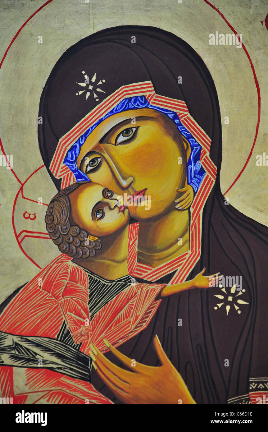 Madonna and Child icon, Exeter Cathedral, Exeter, Devon, England ...